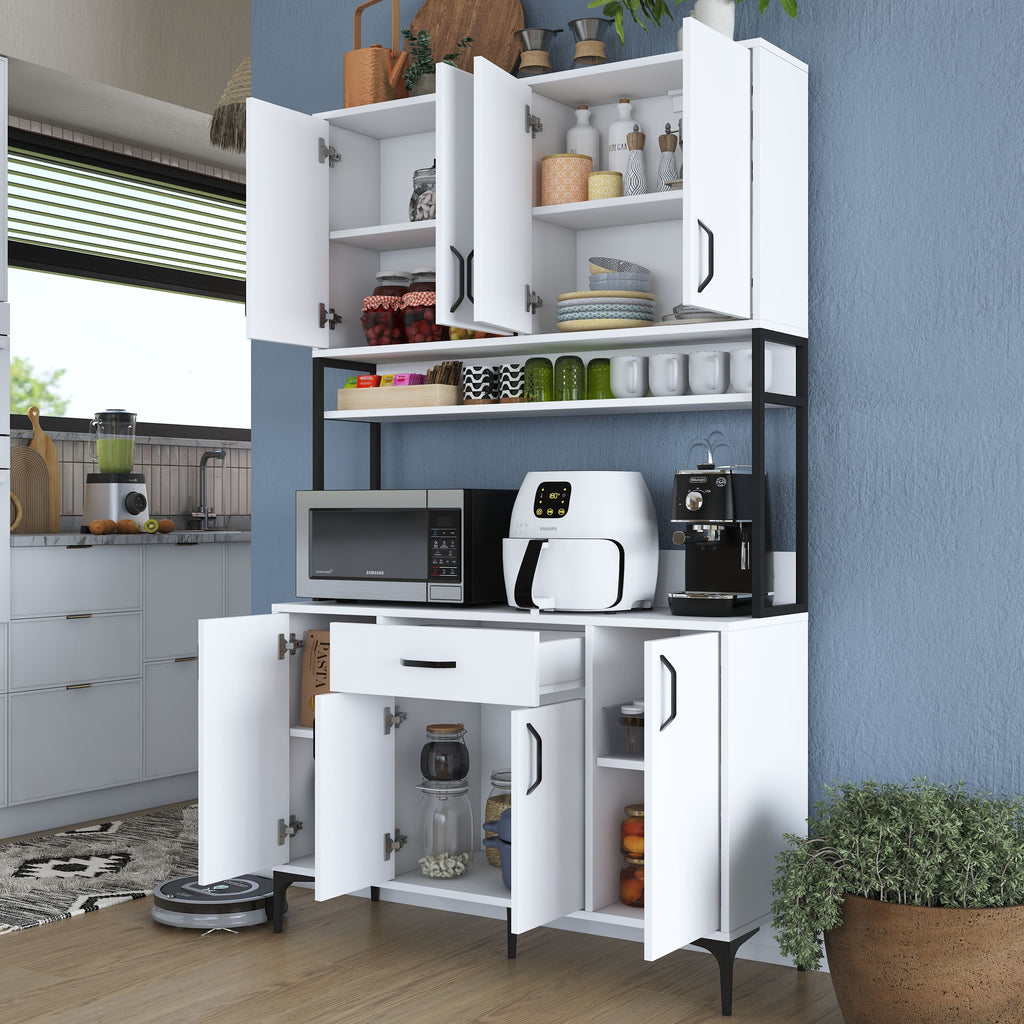 Rani JE127 Çok Amaçlı Dolap 8 Kapaklı 1 Çekmeceli Kiler Mutfak Dolabı