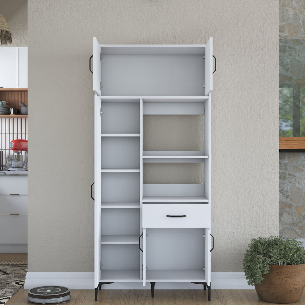 Rani JE165 Çok Amaçlı Dolap 5 Kapaklı 1 Çekmeceli Kiler Mutfak Dolabı