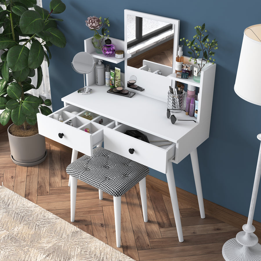 BJ102 Makyaj Masası + Puf | Rani Mobilya